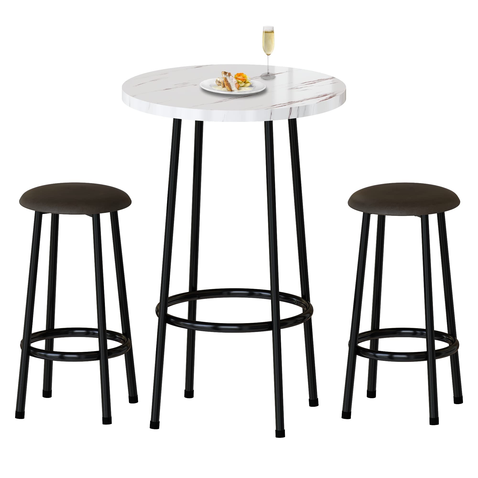 AWQM 3-Piece Dining Room Table and Chairs Set for Small Space, Bar ...