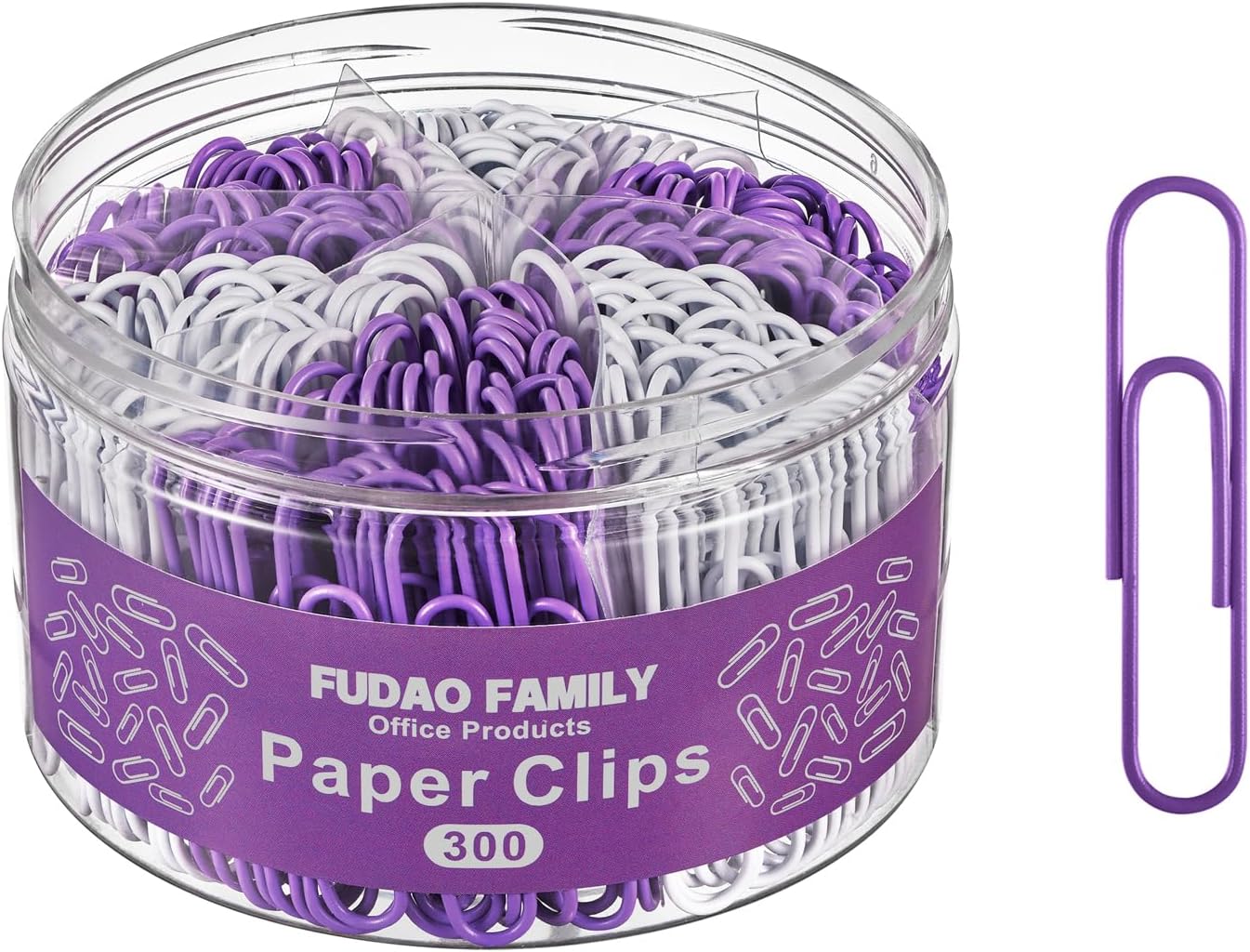 Amazon.com : FUDAO FAMILY 300pcs Large Paper Clips, Purple and White ...