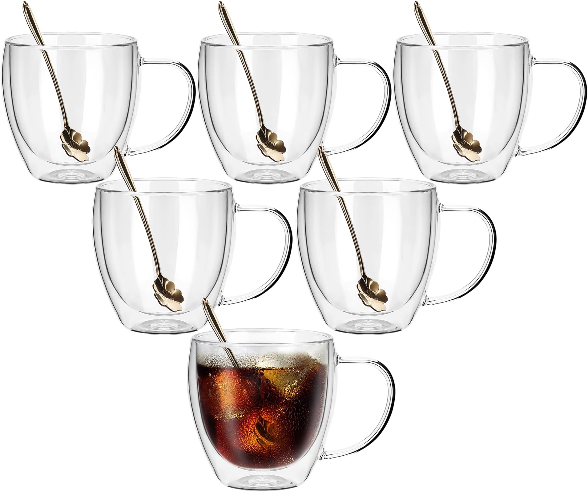 Amazon.com | Glass Espresso Cups Set of 4 - Double Walled Espresso Cups ...