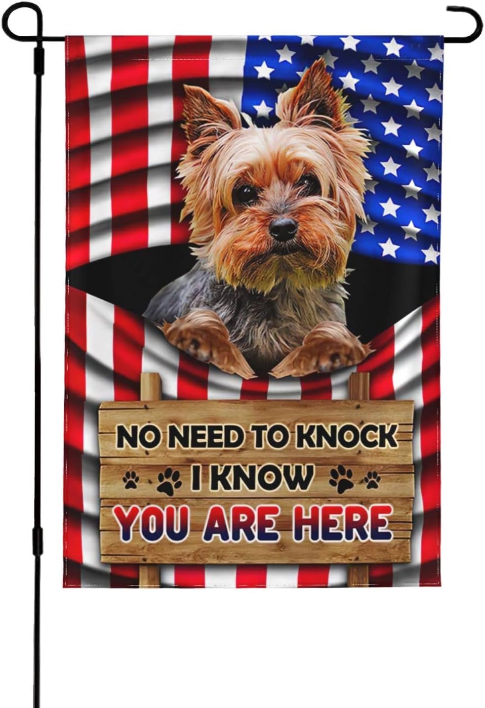 Amazon.com: Yorkie Dog Flag No Need To Knock I Know You Are Here ...
