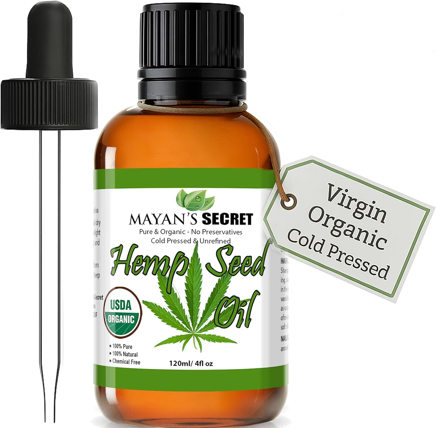 Amazon.com: Mayan’s Secret 4fl oz Hemp Seed Oil Organic USDA Certified ...