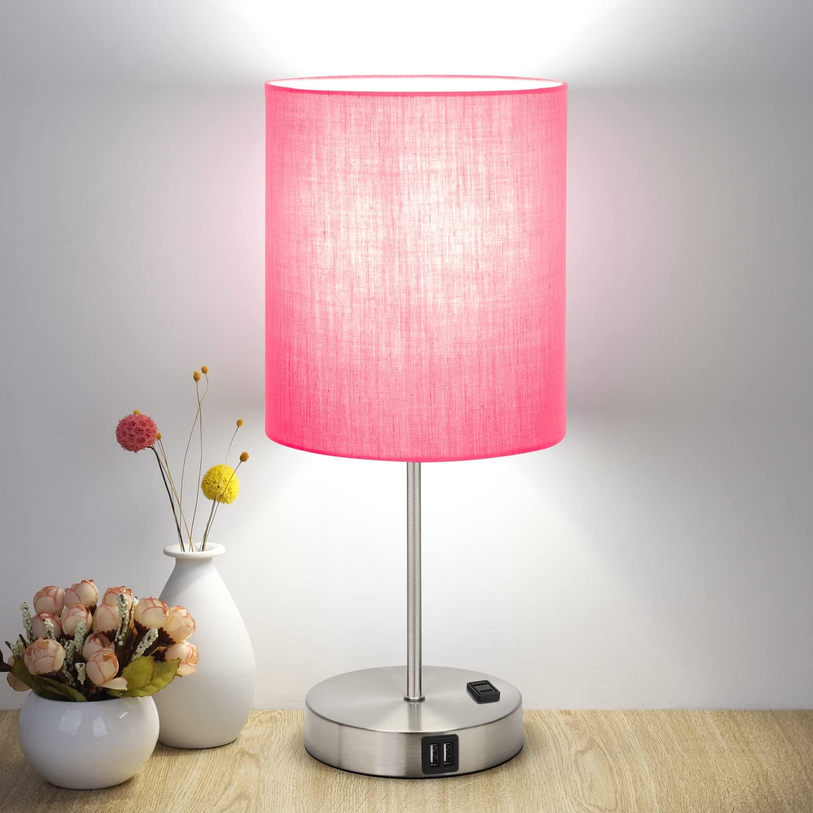 Amazon.com: SHINE HAI Rose Red Touch Control Table Lamp, 3 Way Dimmable ...