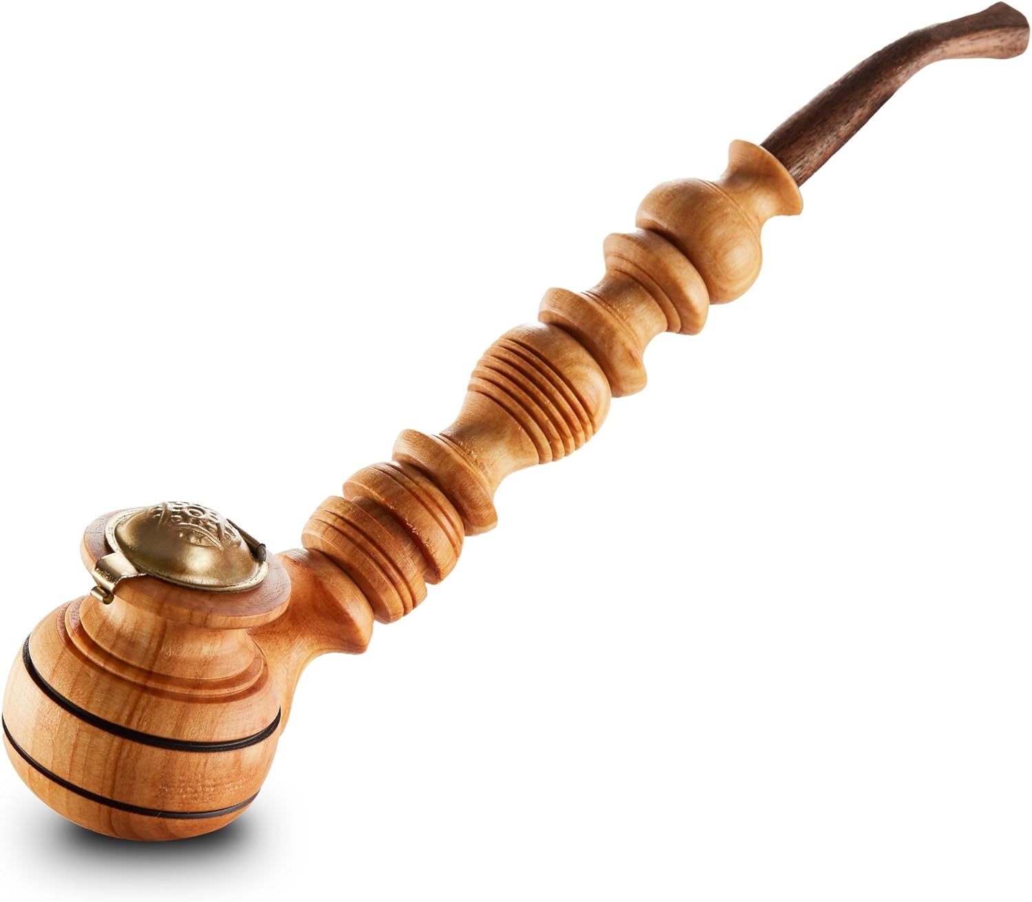 Impressive Wooden Tobacco Smoking Pipe with Cap - Handmade from Natural ...