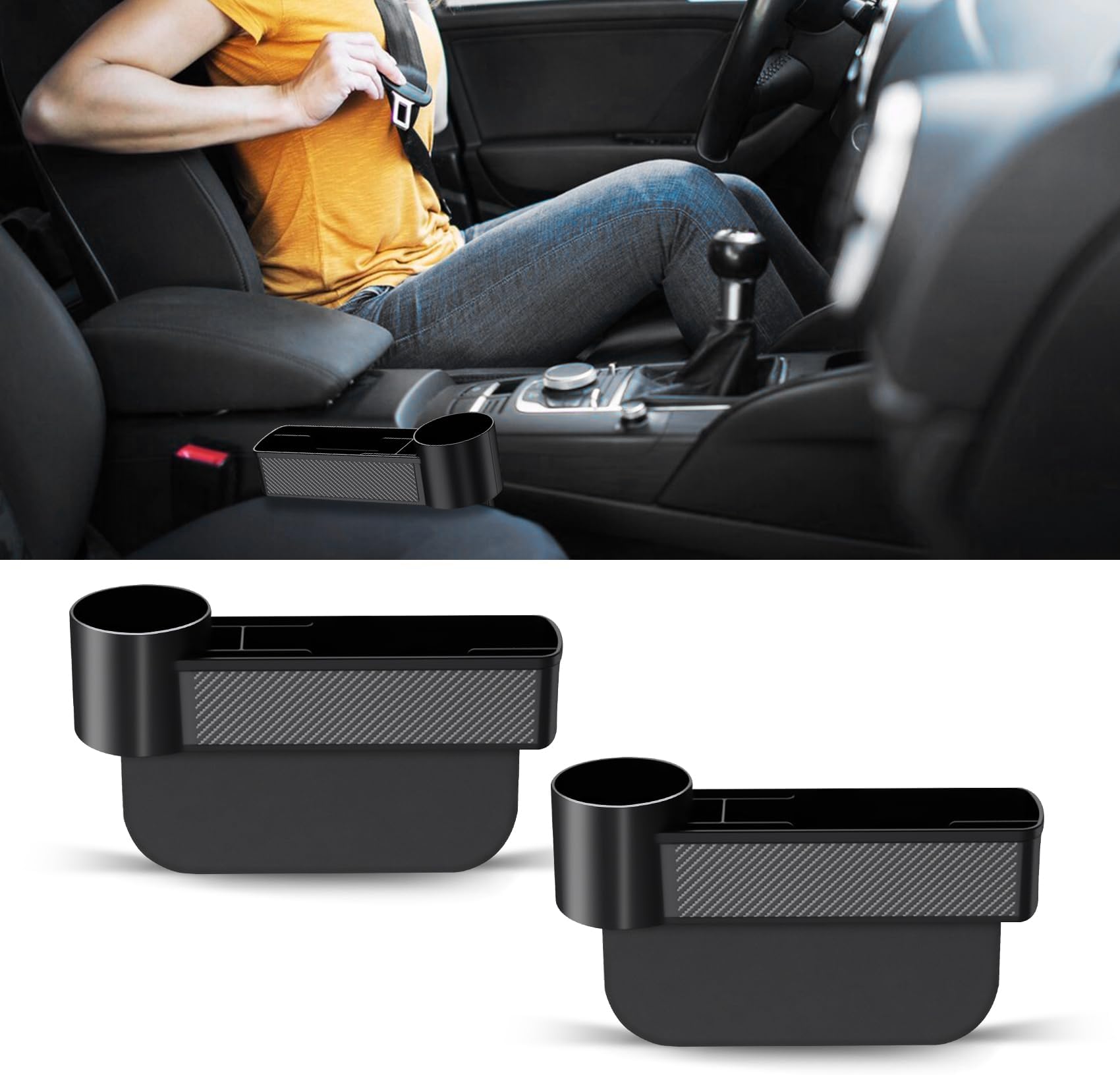 Amazon.com: CHRYMUM 2PCS Car Organizer Front Seat, Car Seat Organizer ...