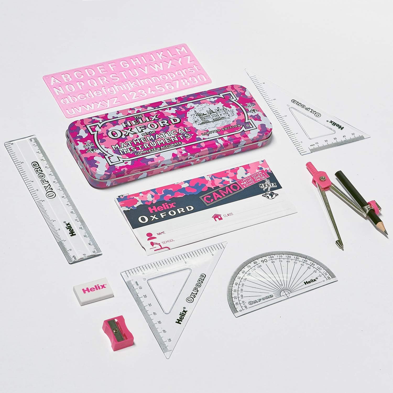 Helix Oxford Eco Maths Set - Pink : Amazon.co.uk: Stationery & Office ...