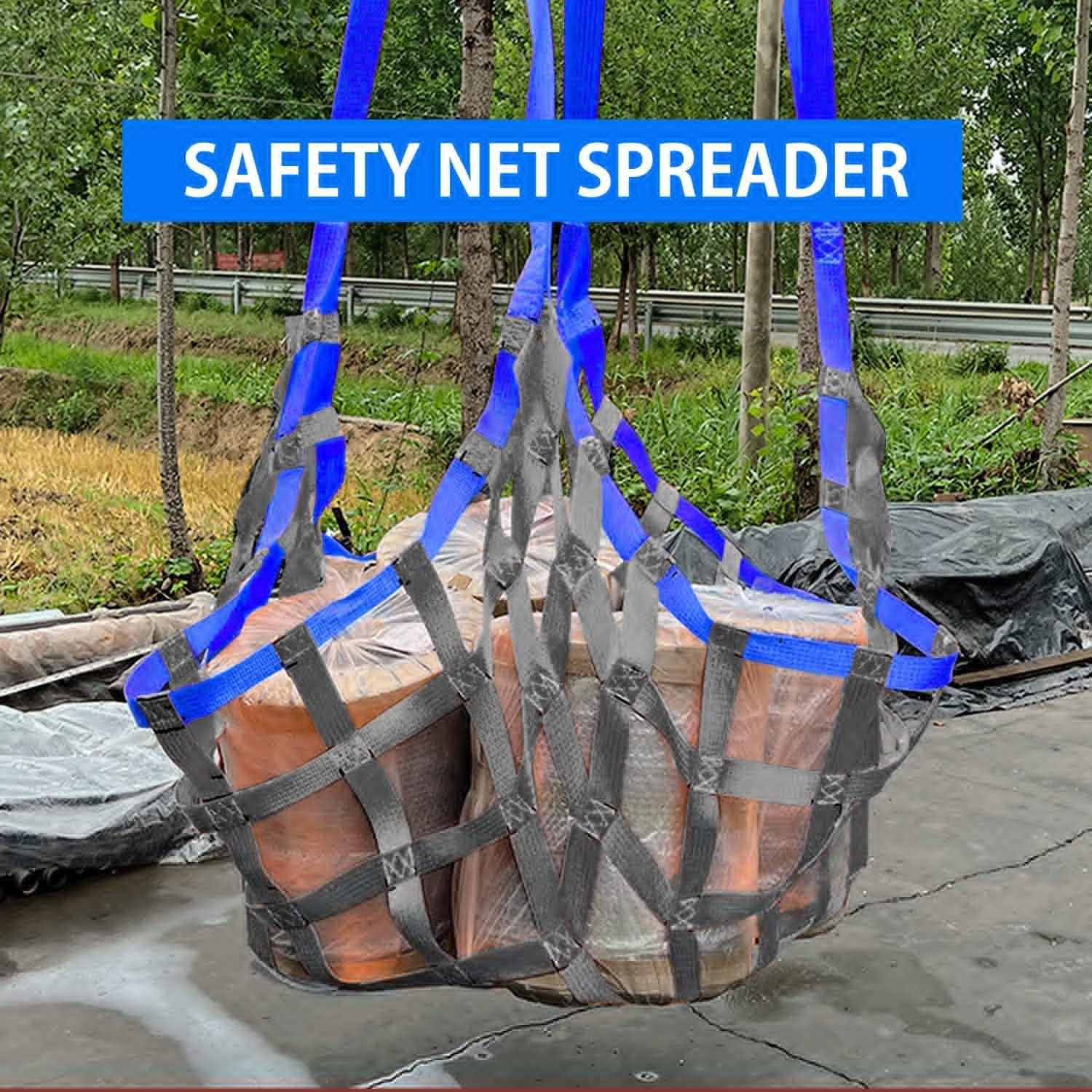 Snapklik.com : Safety Cargo Lifting Net, Flat Nylon Sling Hoisting ...