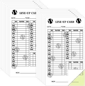 50 Set Baseball Softball Lineup Cards 4 Part Carbonless Copies 4.52 x 7 ...