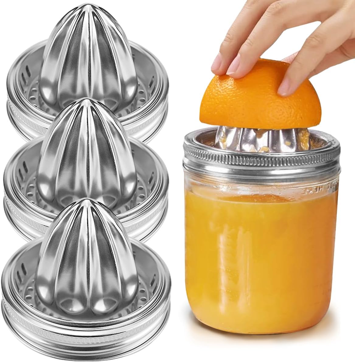 Amazon.com: Stainless Steel Juicer Lid for Mason Jars | Metal Citrus ...