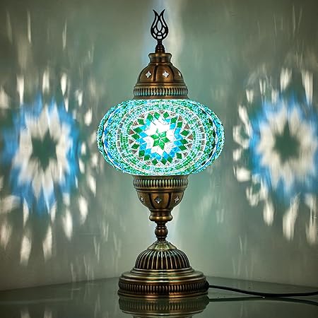 DEMMEX Turkish Moroccan Mosaic Table Bedside Night Lamp, Tiffany Style ...