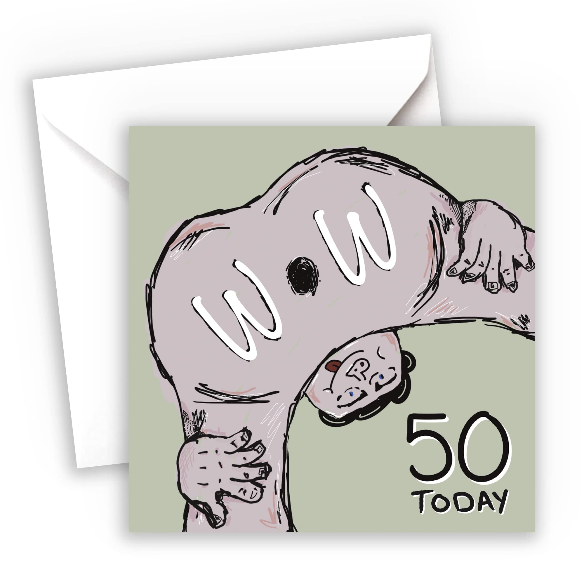 Lithobee Funny 50th Birthday Card - Hilarious and Irreverent Humour ...