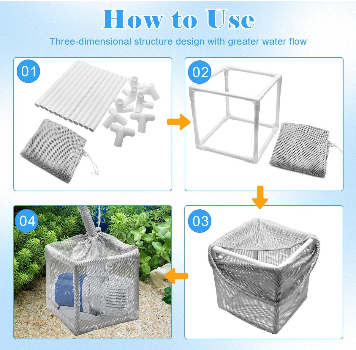 Snapklik.com : Catcan 10 Inch Pond Pump Filter Bag, Pump Barrier Mesh ...