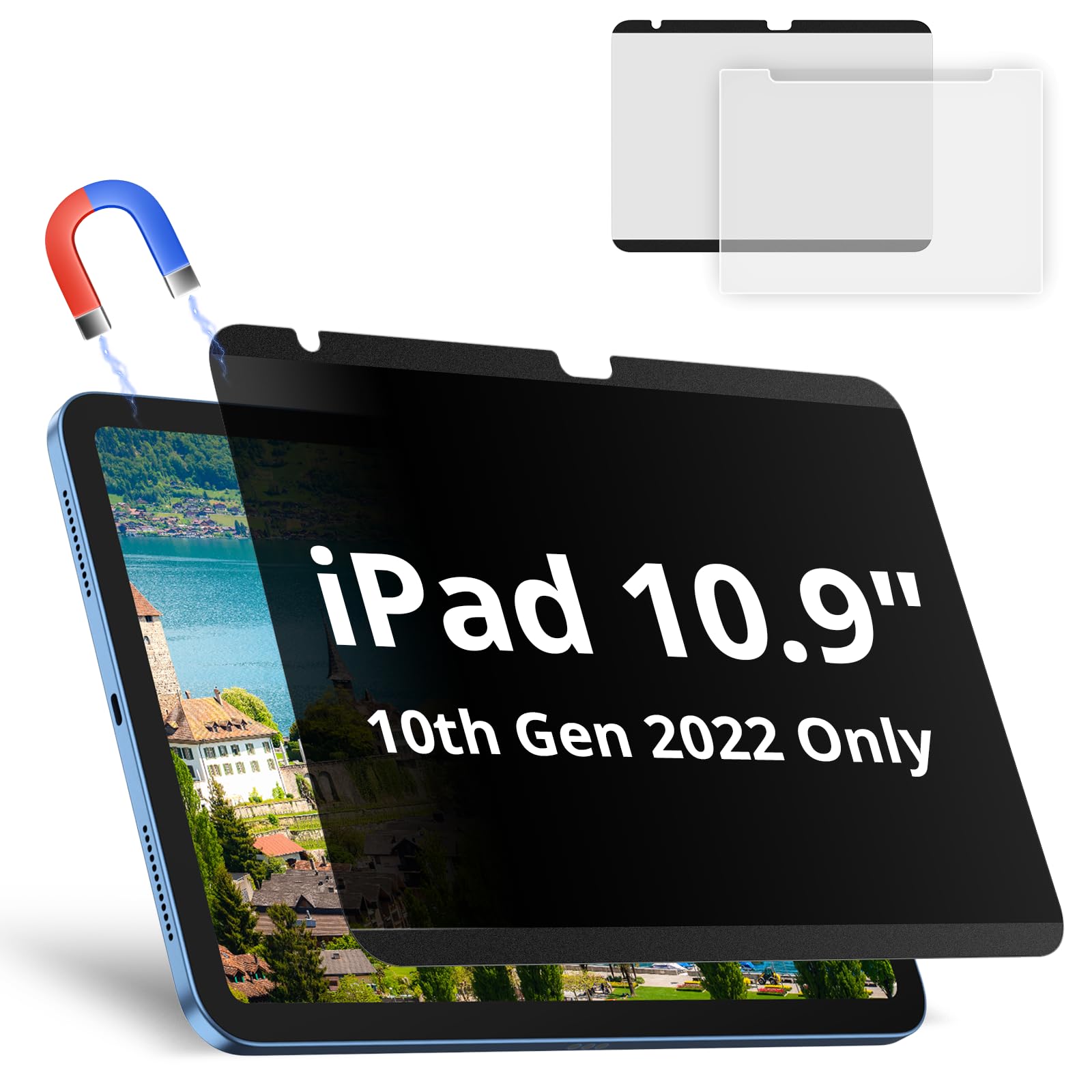 Amazon.com: Magnetic Privacy Screen Protector Compatible with iPad 10th ...
