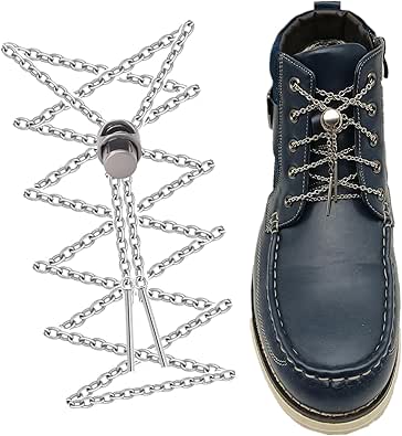 Amazon.com: WOSEXYMEN Sneakers No Tie Boots Lock Shoe Lace Chain Heavy ...