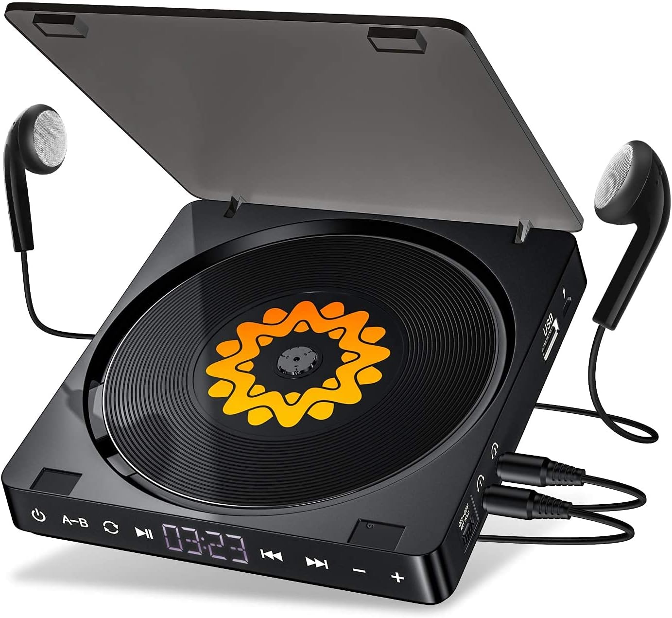 Lenco CD-010 Reproductor de CD Portable CD Player Negro - Unidad de CD ...