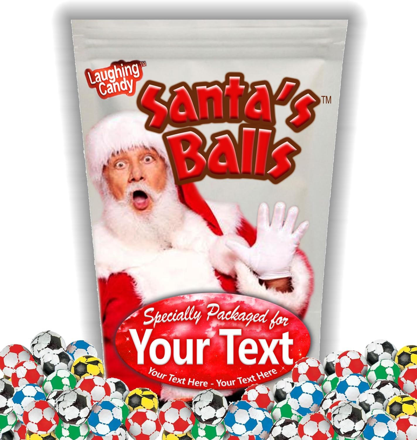 Personalised Bag Of Santa's Balls Delicious Foil Wrapped Chocolate ...