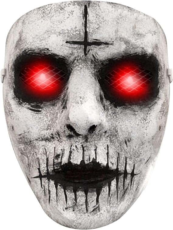 Amazon.com: Demon Killer Mask Red Led Lighted Eyes Latex Horror Zombie ...