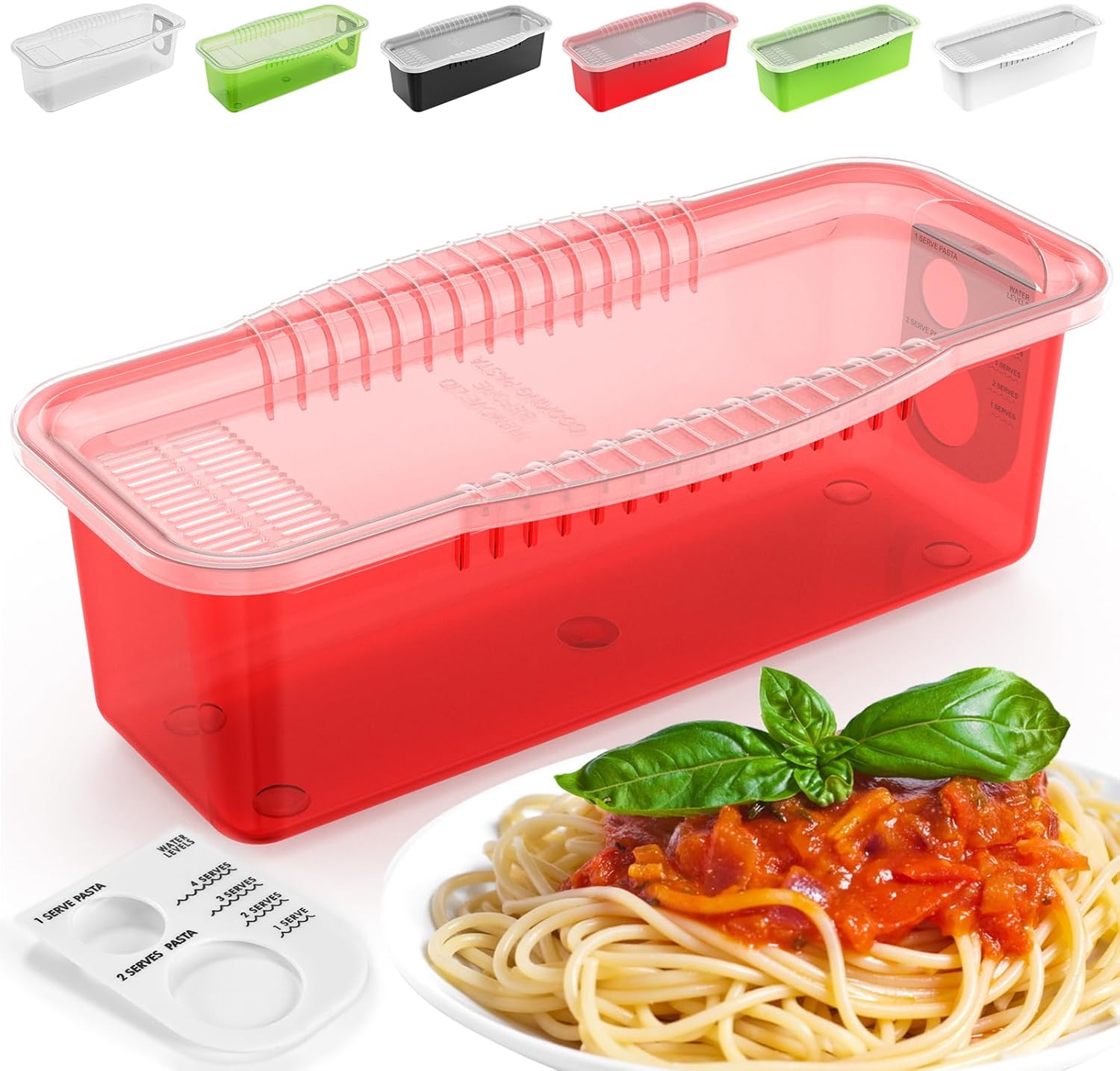 Amazon.com: Potahouse® Microwave Pasta Cooker with Strainer Lid, Quick ...