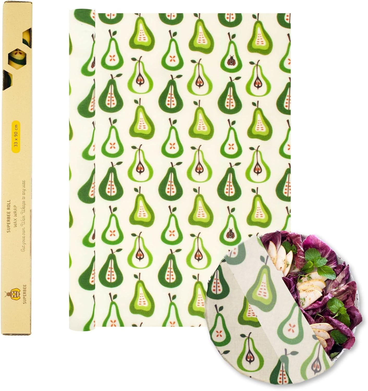 SUPERBEE Beeswax Wrap Roll, Reusable Beeswax Wraps for Food, Reusable ...