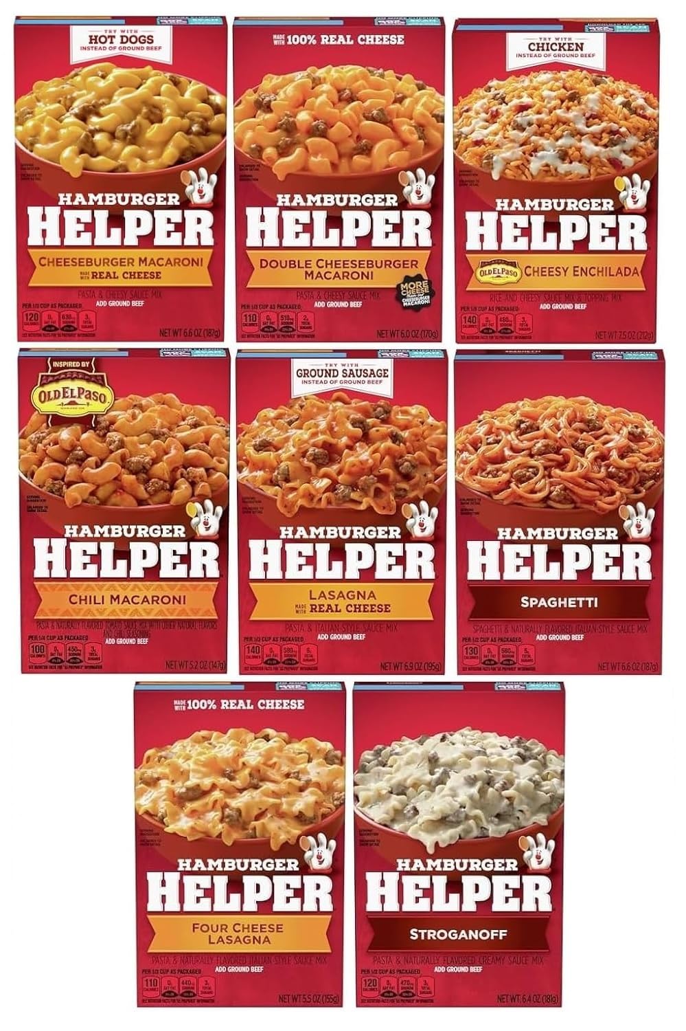Buy Hamburger Helper Variety Pack, Cheesy Enchilada, Cheeseburger ...