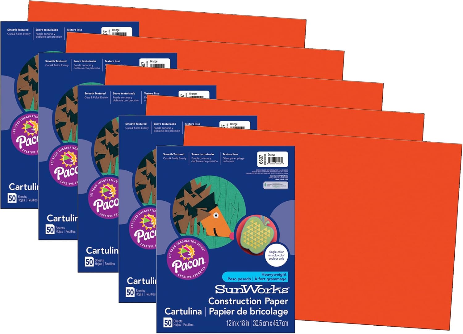 Amazon.com: Prang Construction Paper, Orange, 12" x 18", 50 Sheets Per ...