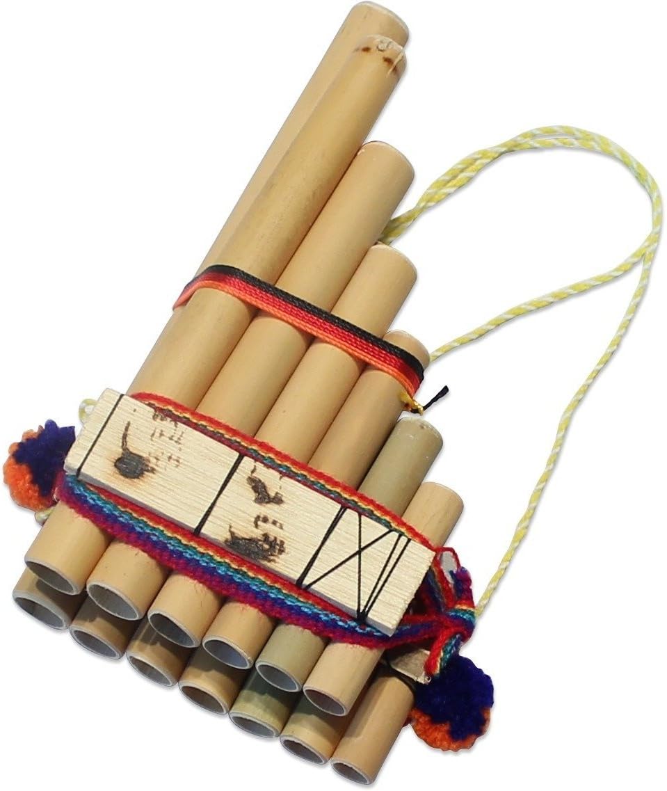 Amazon.com: NOVICA Bamboo Andean Zampona Panpipes Set with Textile ...