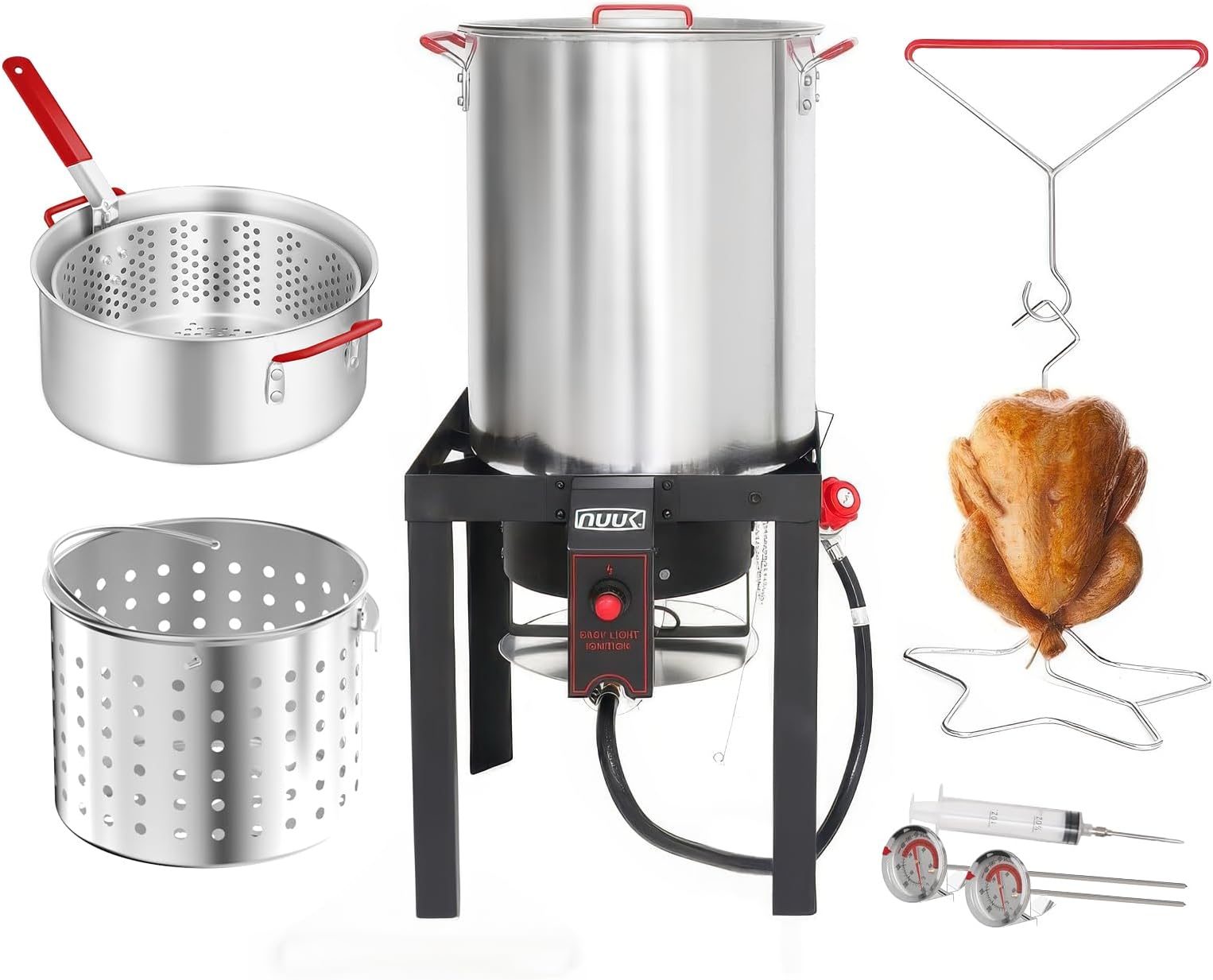 Amazon.com : Enterprises Turkey Deep Fryer Oversized 44 Quart Stainless ...