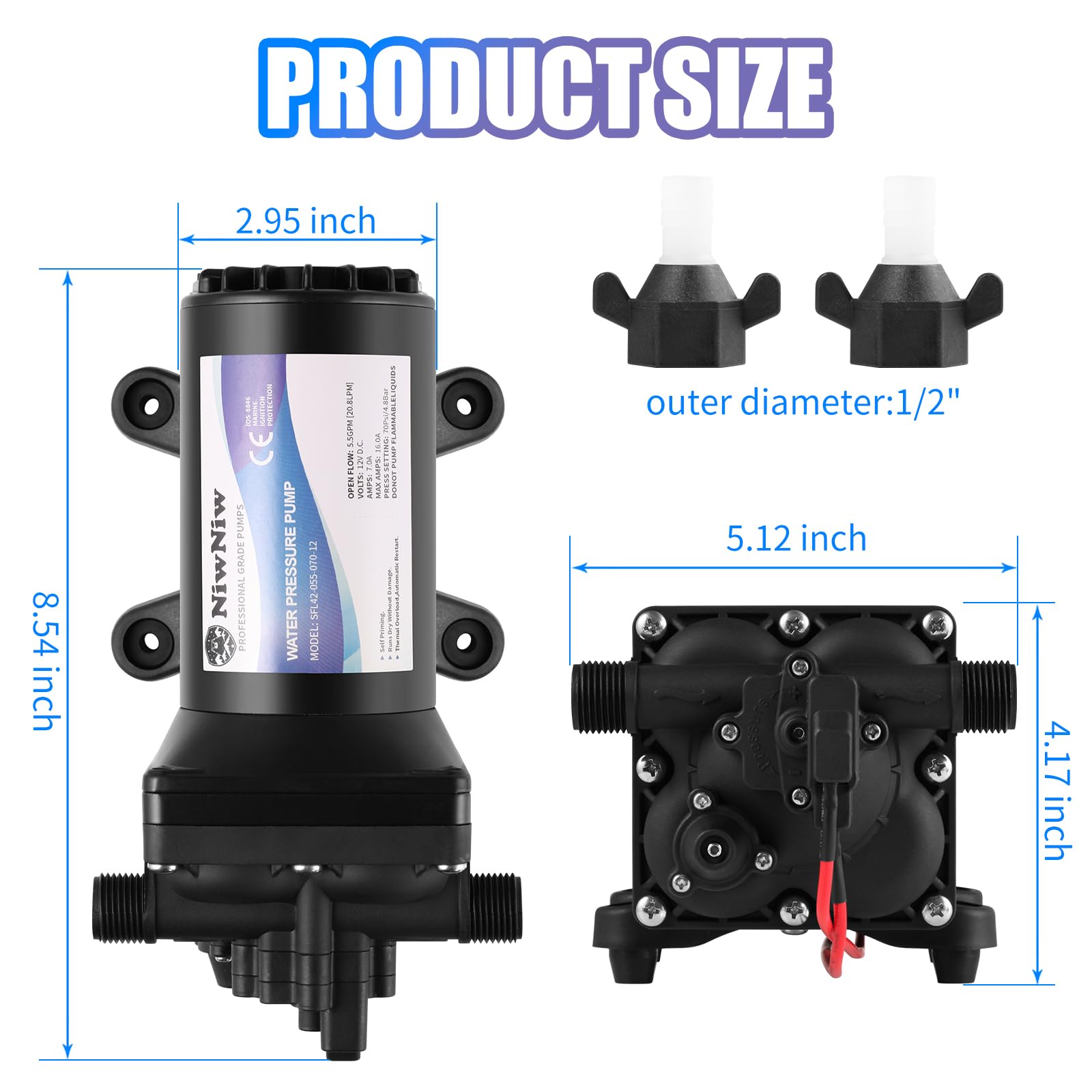 Evans Water Pump 12 Volt Water Pump Upgraded Version , 12V DC Water ...
