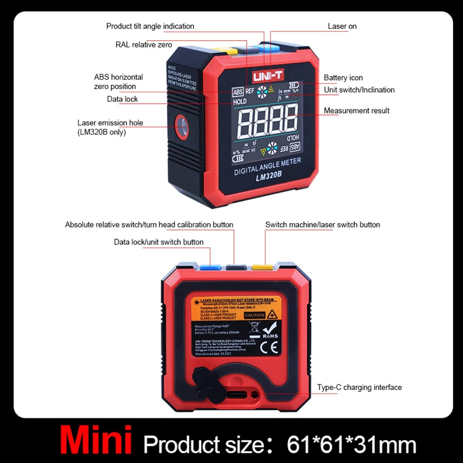 UNI-T LM320B Digital Angle Meter User Manual
