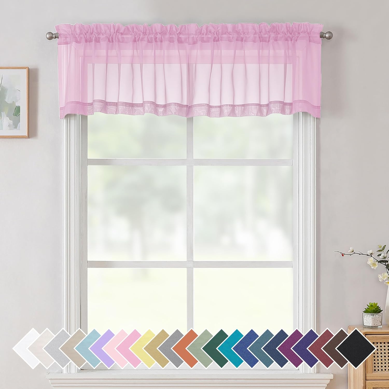 Amazon.com: Aiyufeng White Valances 14 Inches Long for Living Room ...