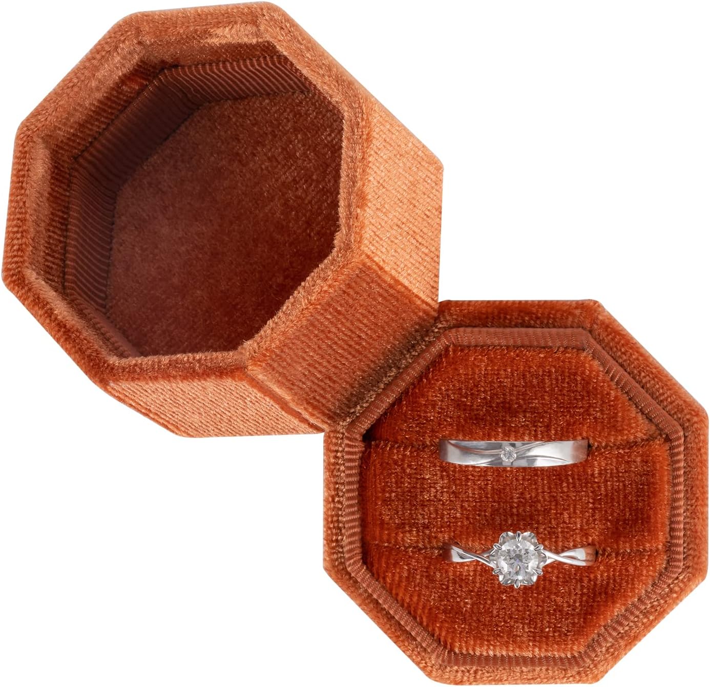 Amazon.com: Vicoter Velvet Ring Box, Ring Box 2 Slots Ring Gift Box ...