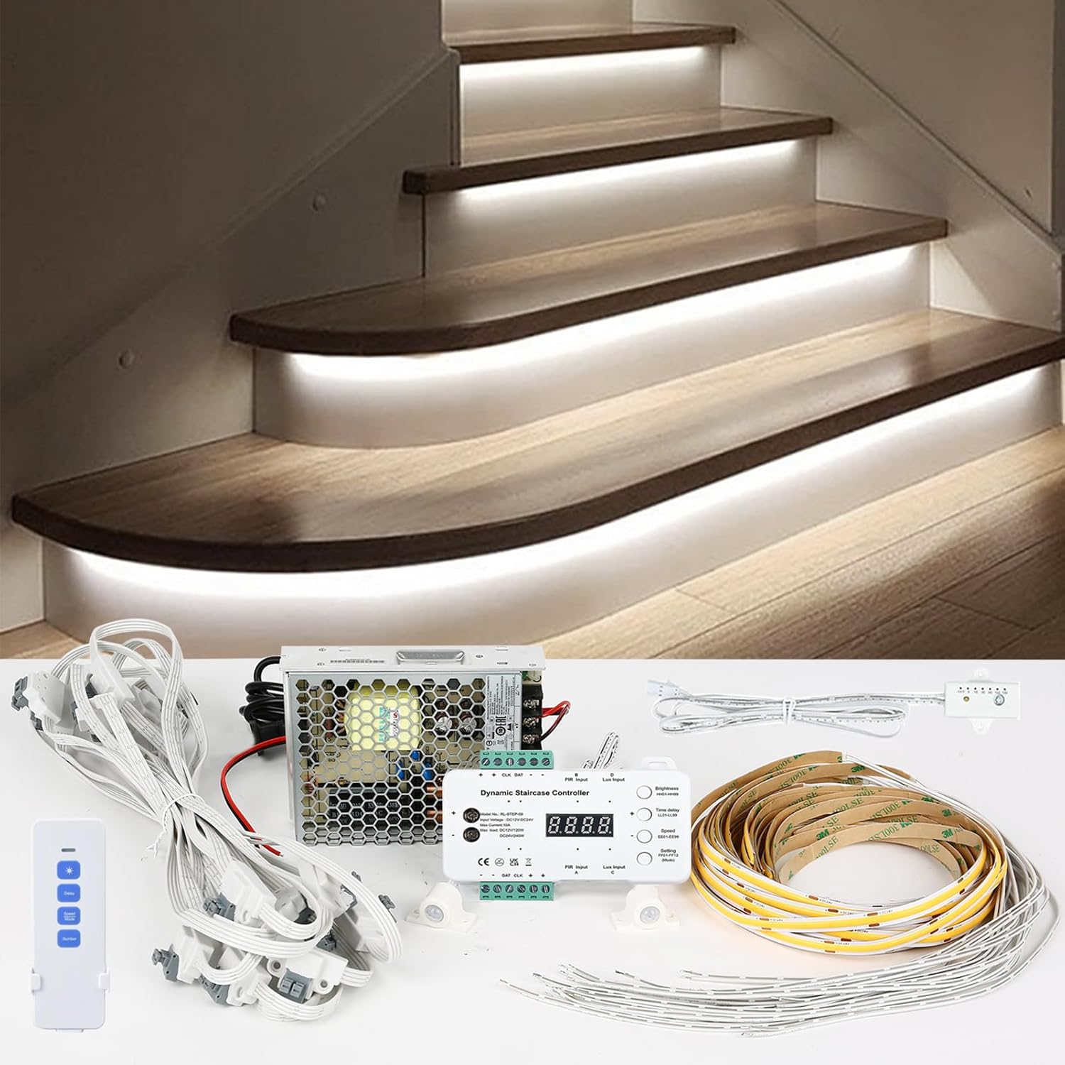 XLSBZ LED Stair Lighting Complete Set with Intelligent Motion Sensor ...