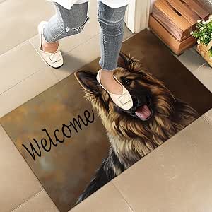 Amazon.com: amepay Retro German Shepherd Welcome Indoor Door Mat ...