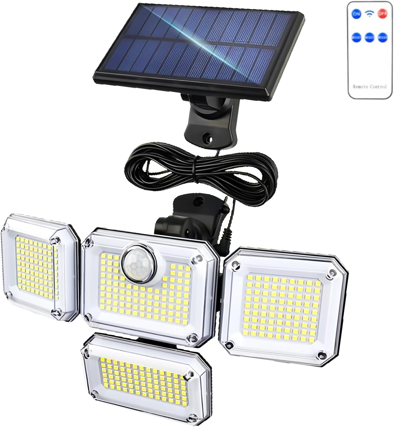 Geminilite Solar Lights Outdoor 333 LEDs Wide Angle Solar Spot Lights ...