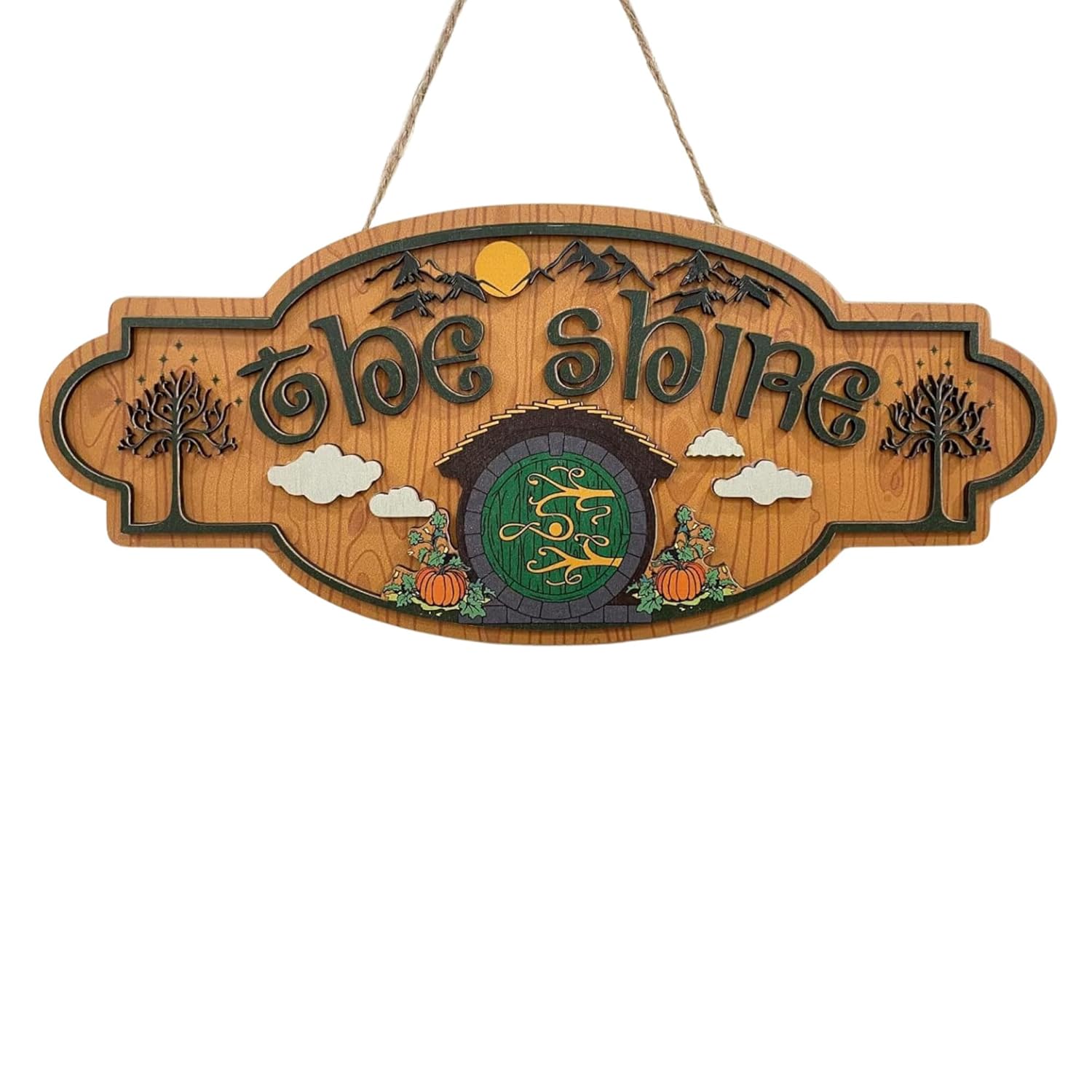 Amazon.com: The Shire Door Sign – Handmade Wooden Hanging Plaque | 2 ...