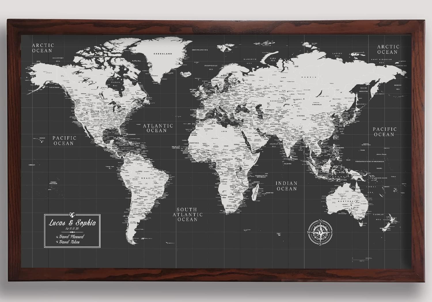 Amazon.com: Executive Push Pin World Map - Personalized World Map ...