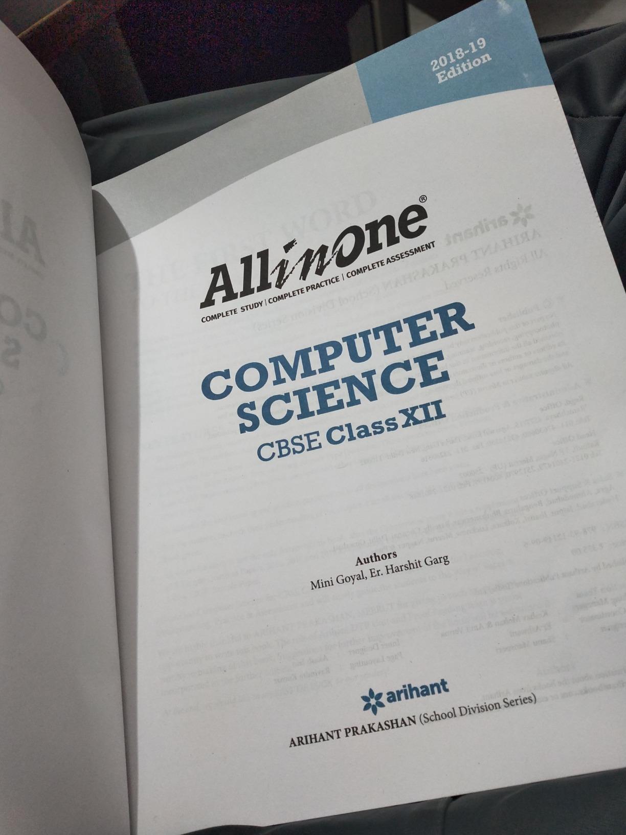 CBSE All In One Computer Science CBSE Class 12 for 2018 - 19 (Old ...