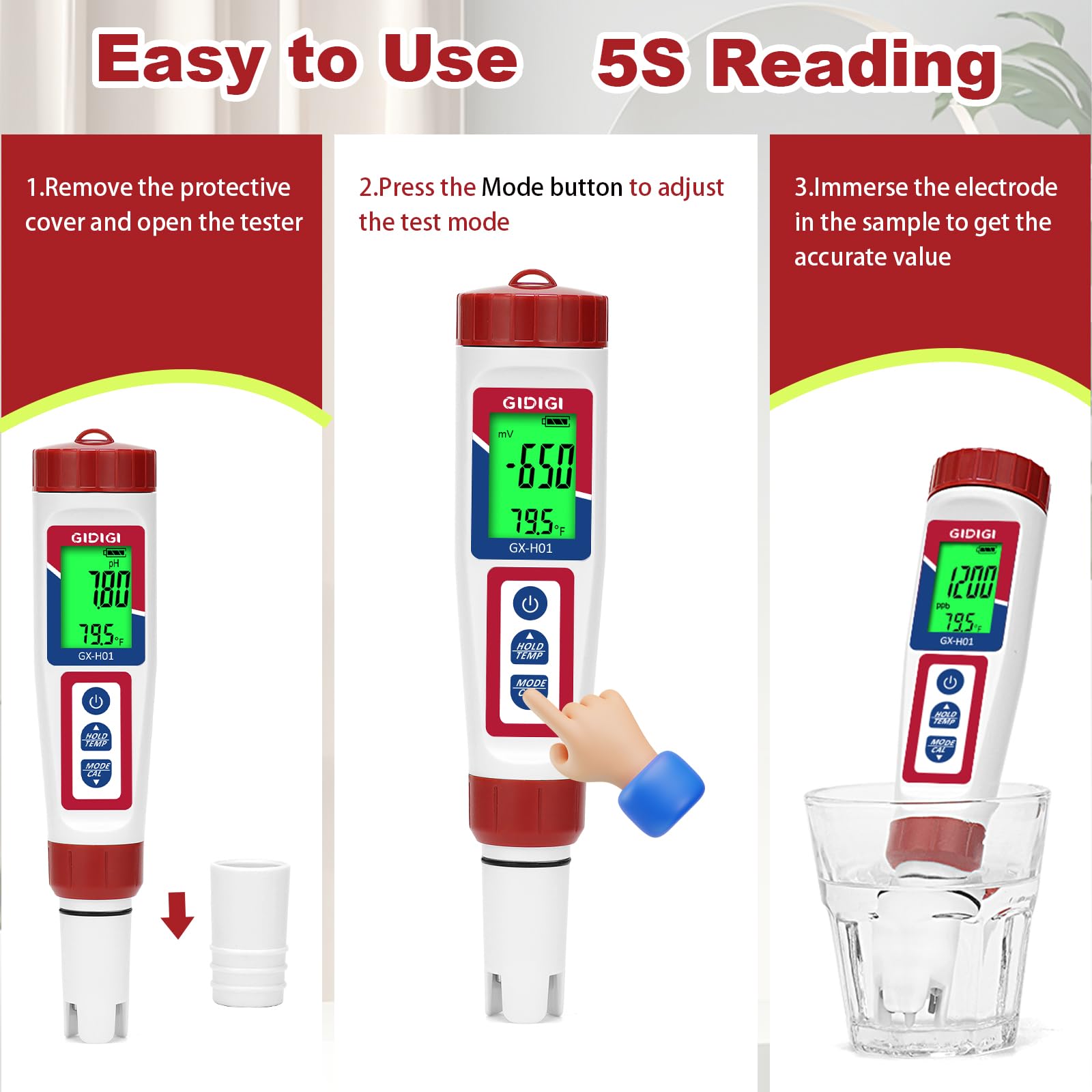 Snapklik.com : Hydrogen Tester, GIDIGI Hydrogen Water Tester, Digital ...