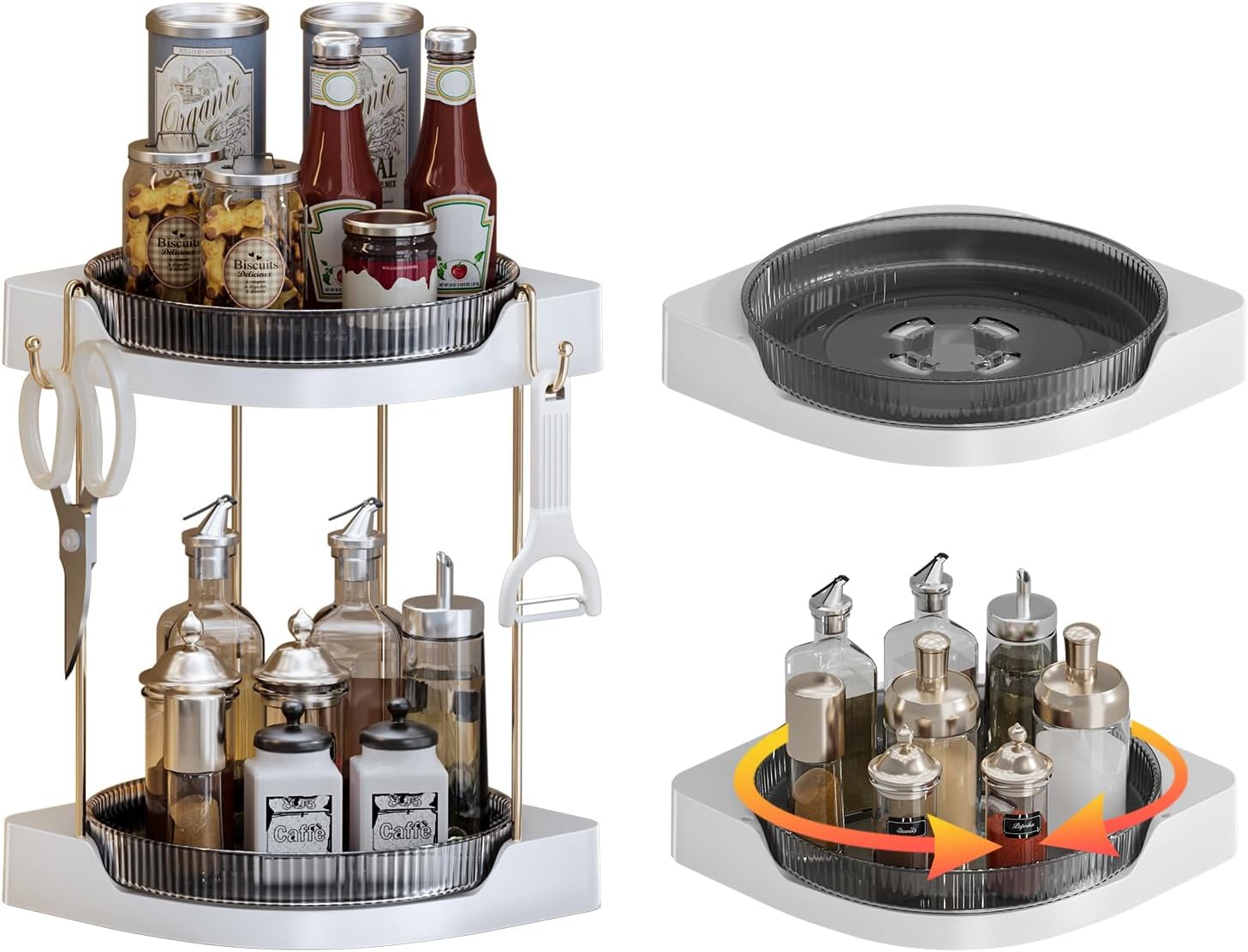 Amazon.com - shuang qing 2 Pack Lazy Susan Turntable - Corner Spice ...