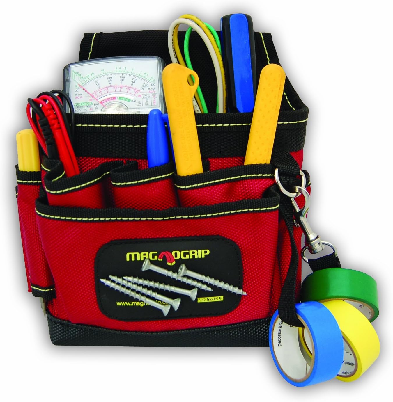 MagnoGrip 002-184 9-Pocket Electrician's Pouch with Integrated Magnetic ...
