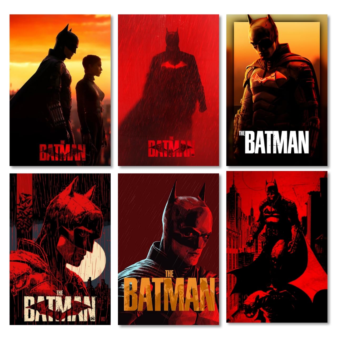 Waltractive The Batman 2022 Movie Poster Set of 6-8x12 A4 Inch Posters ...