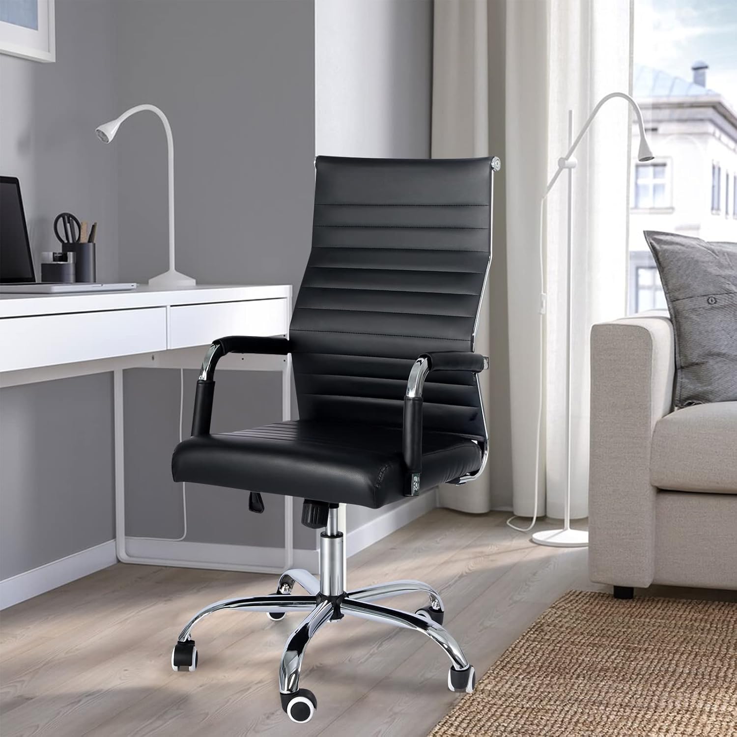 Buy LUCKWIND Office Executive Desk Chair Ribbed - Ergonomic High Back ...