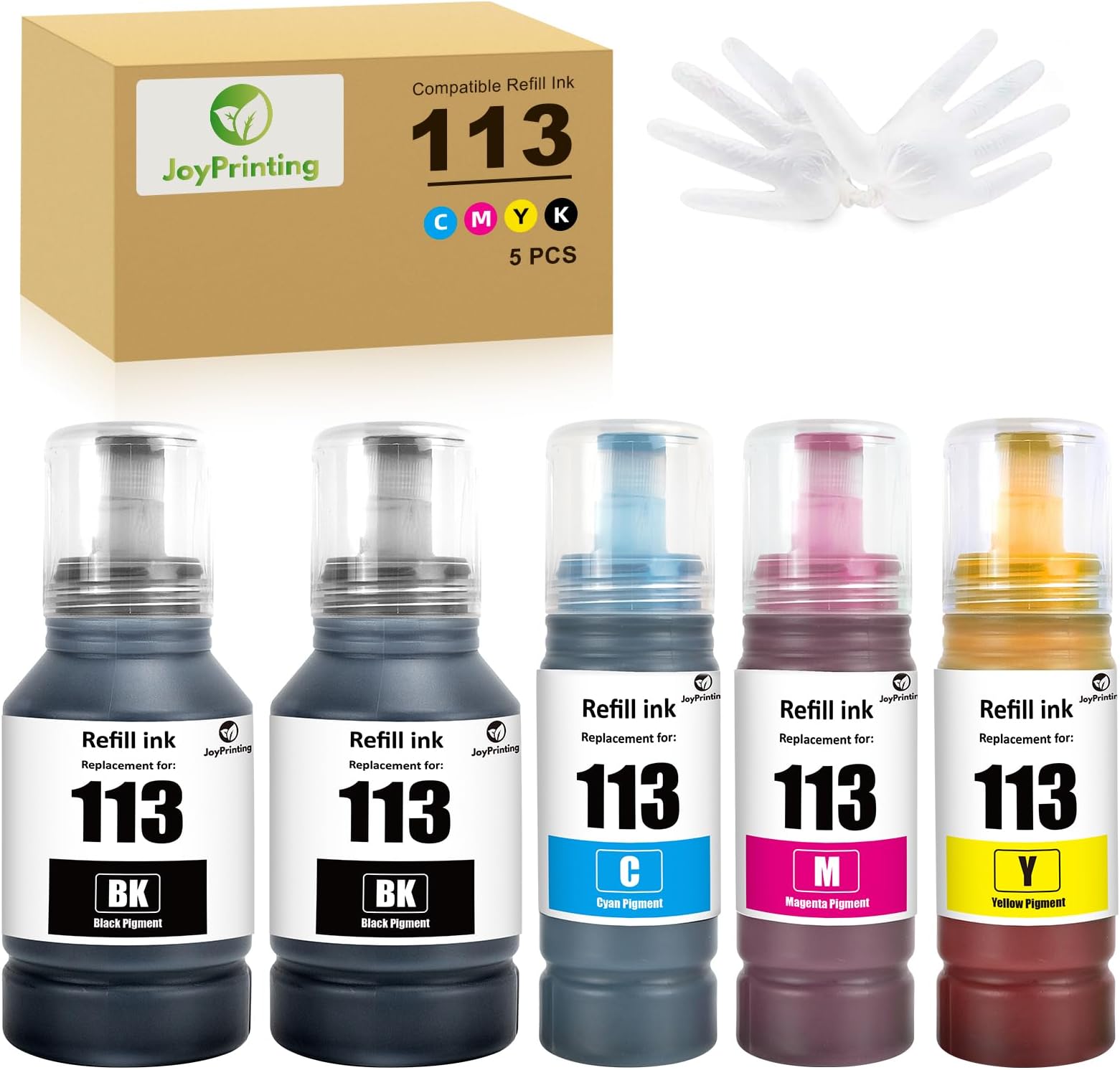 JoyPrinting 113 Ink Bottle Replacement for Epson 113 Compatible with ...