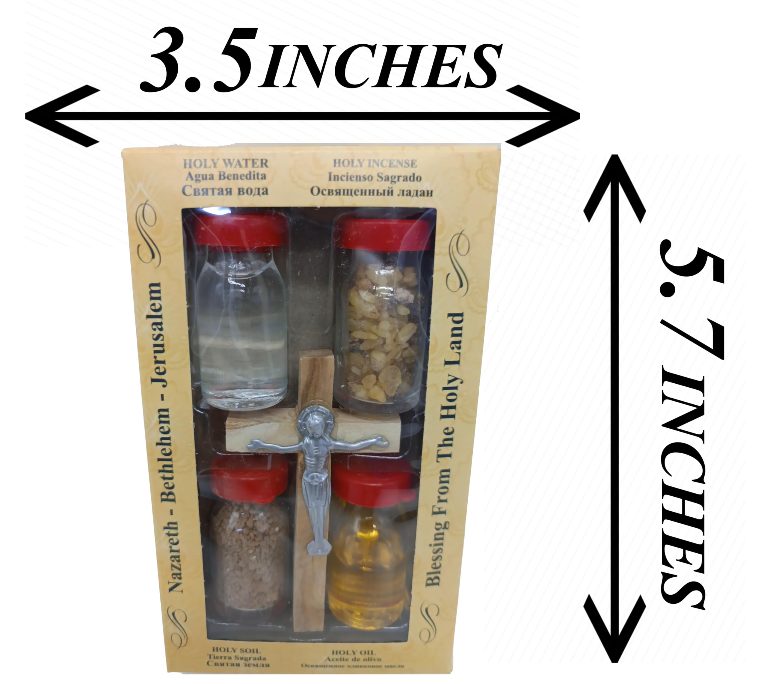 Snapklik.com : Zuluf Holy Land Set 5 In1 Olive Wood Cross Set