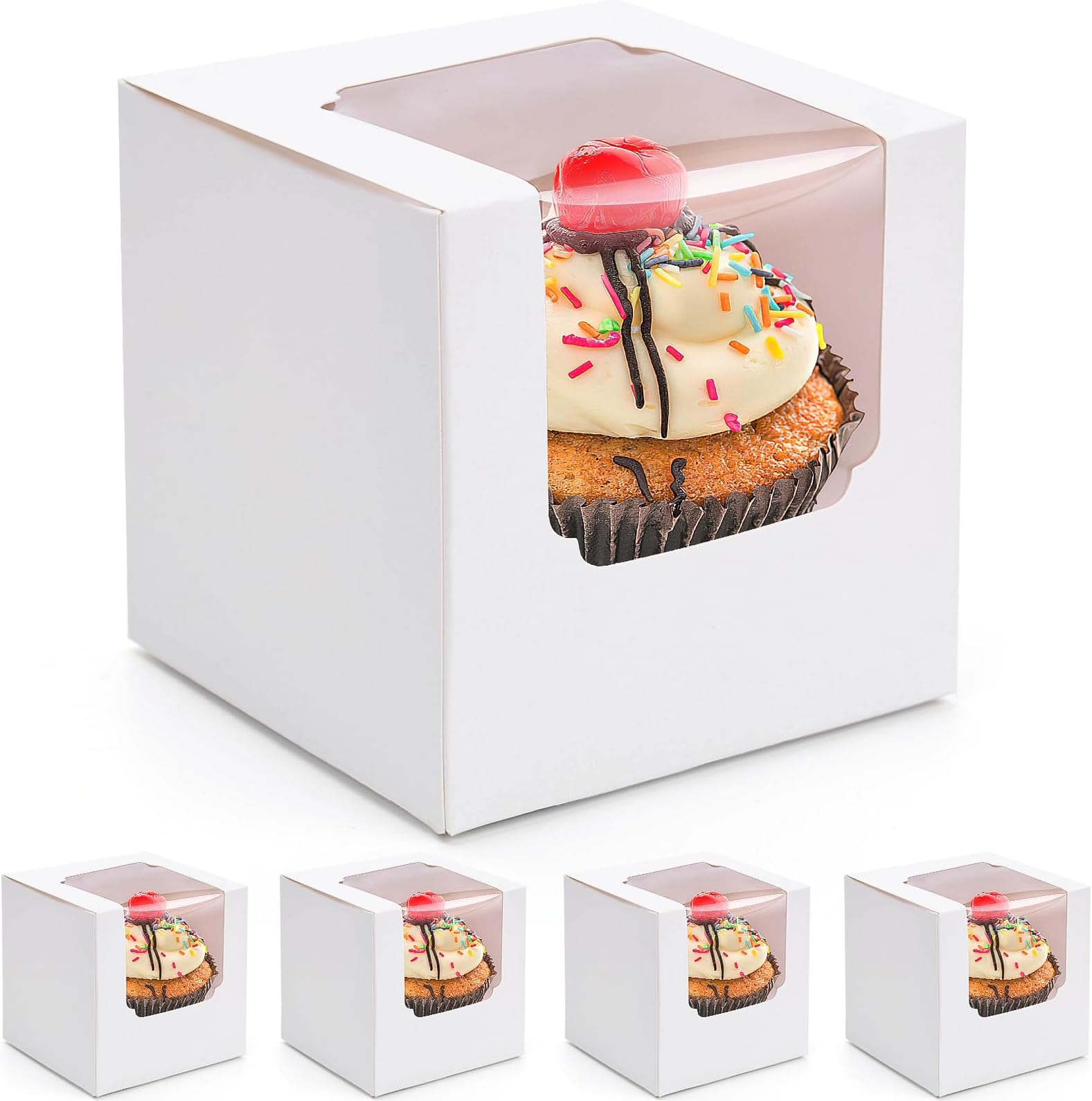 Amazon.com: Moretoes 30pcs Cupcake Boxes, 3.5inches Individual Pre ...