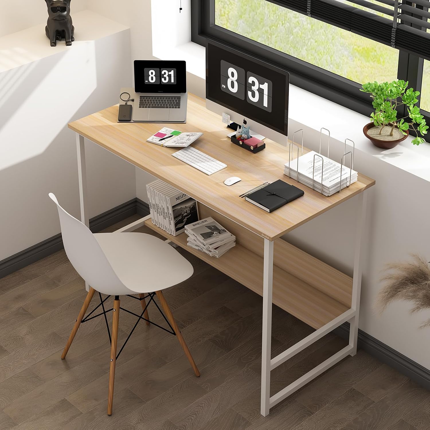 AnneFish Computer Desk, Modern Simple Style Desk for Home Office, Study ...