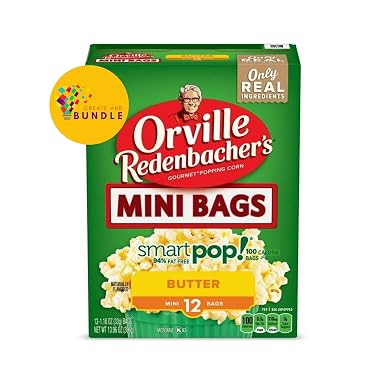 Amazon.com: Microwave Popcorn Mini Bags, Includes One Box of Orville ...