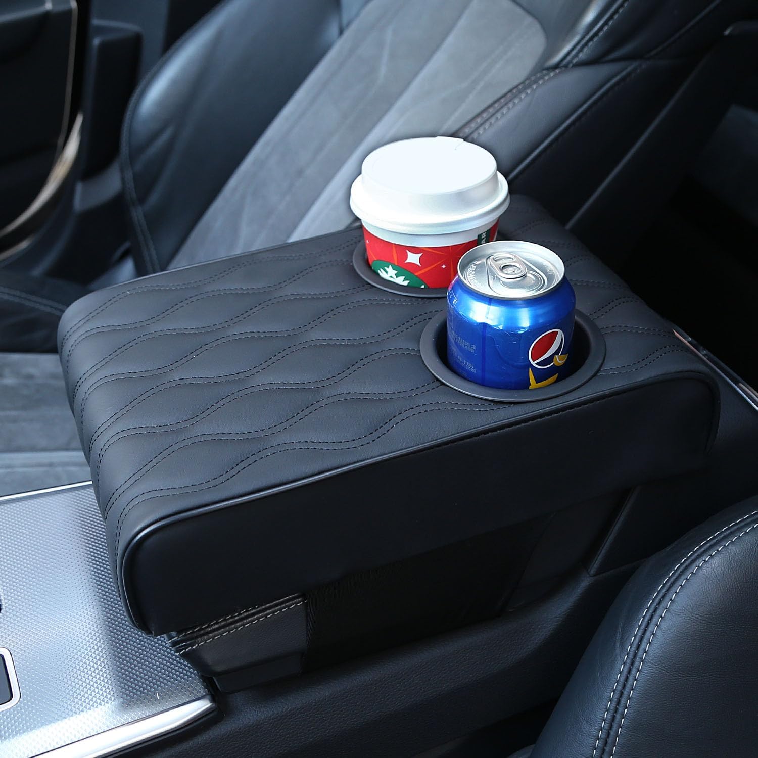 Amazon.com: JDM Middli Car Armrest Cover with Cup Holder,Car Armrest ...