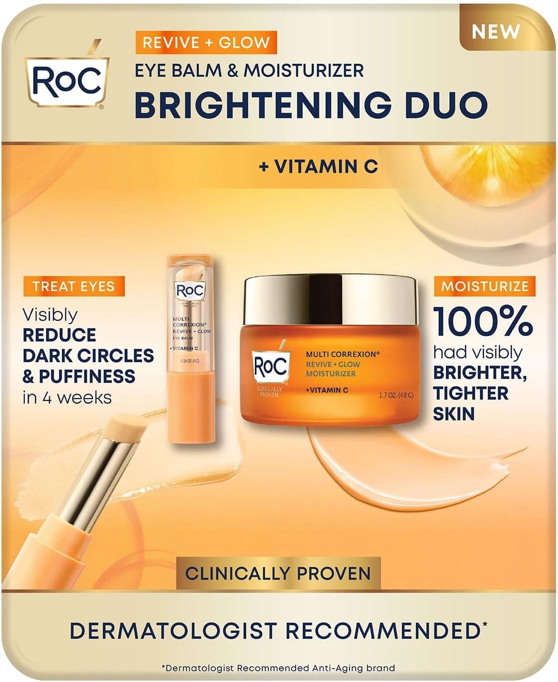 Amazon.com: RoC Multi Correxion Revive + Glow Vitamin C Eye Balm, Skin ...