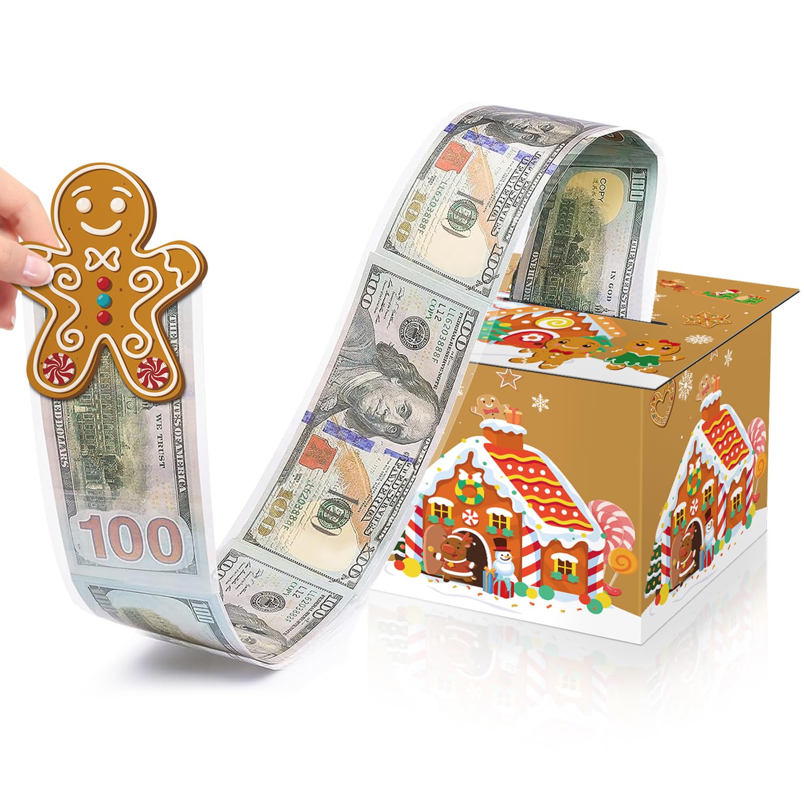 Amazon.com : Christmas Money Box for Cash Gift Pull Surprise Christmas ...