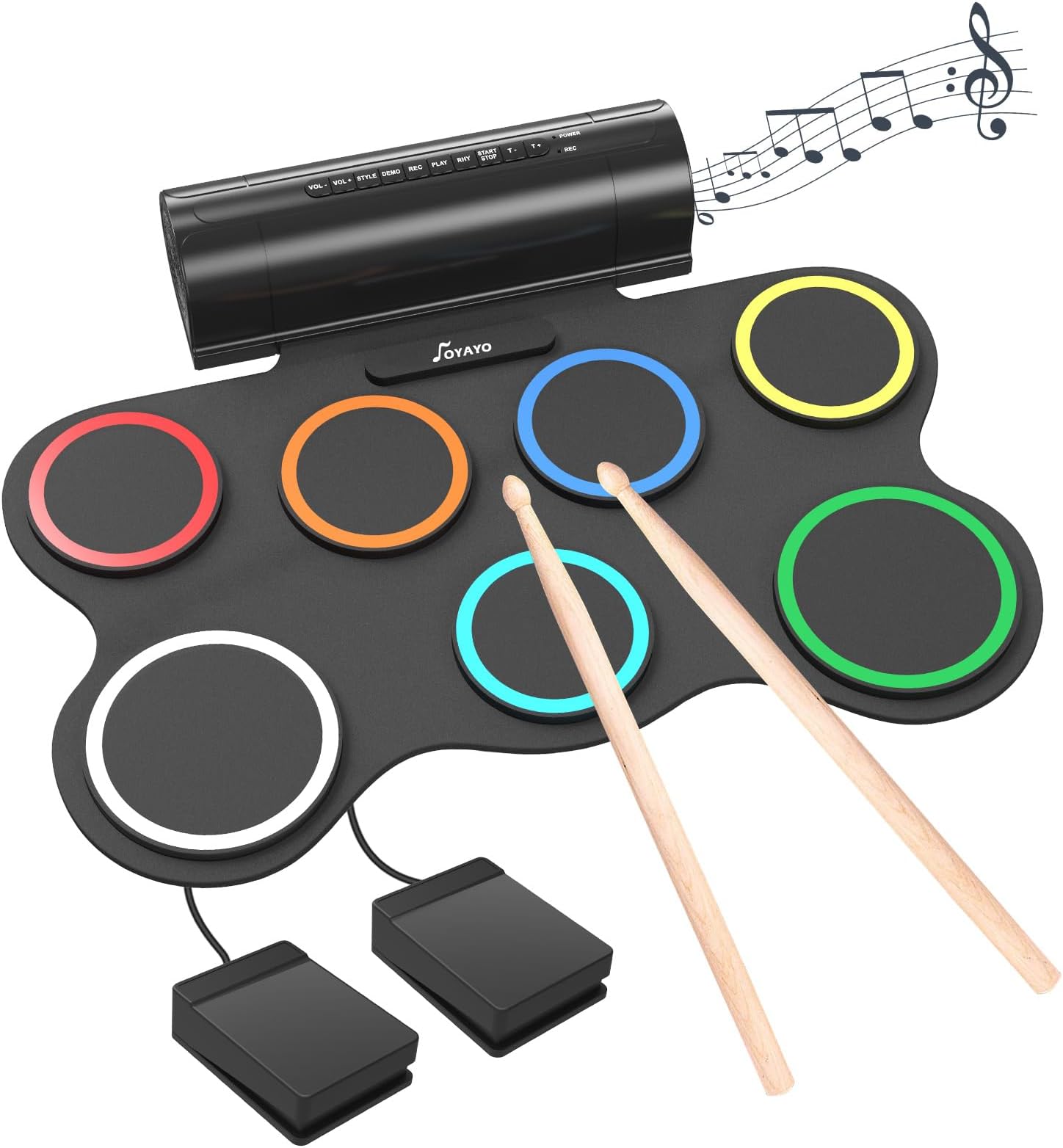 Amazon.com: OYAYO Electronic Drum Pad 7 Pads Practice Drum Kit with ...